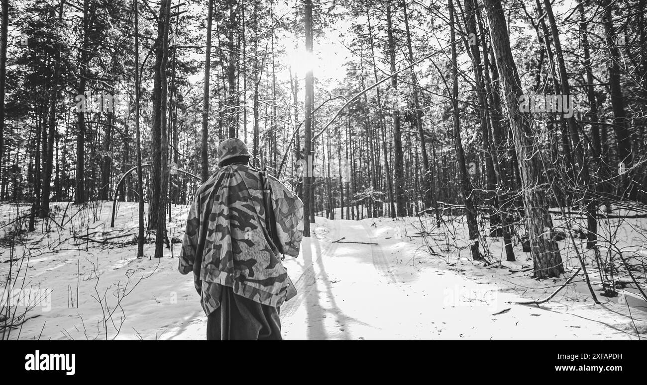 German Infantry Soldier Walks Away. Wehrmacht Army Soldiers Of World ...