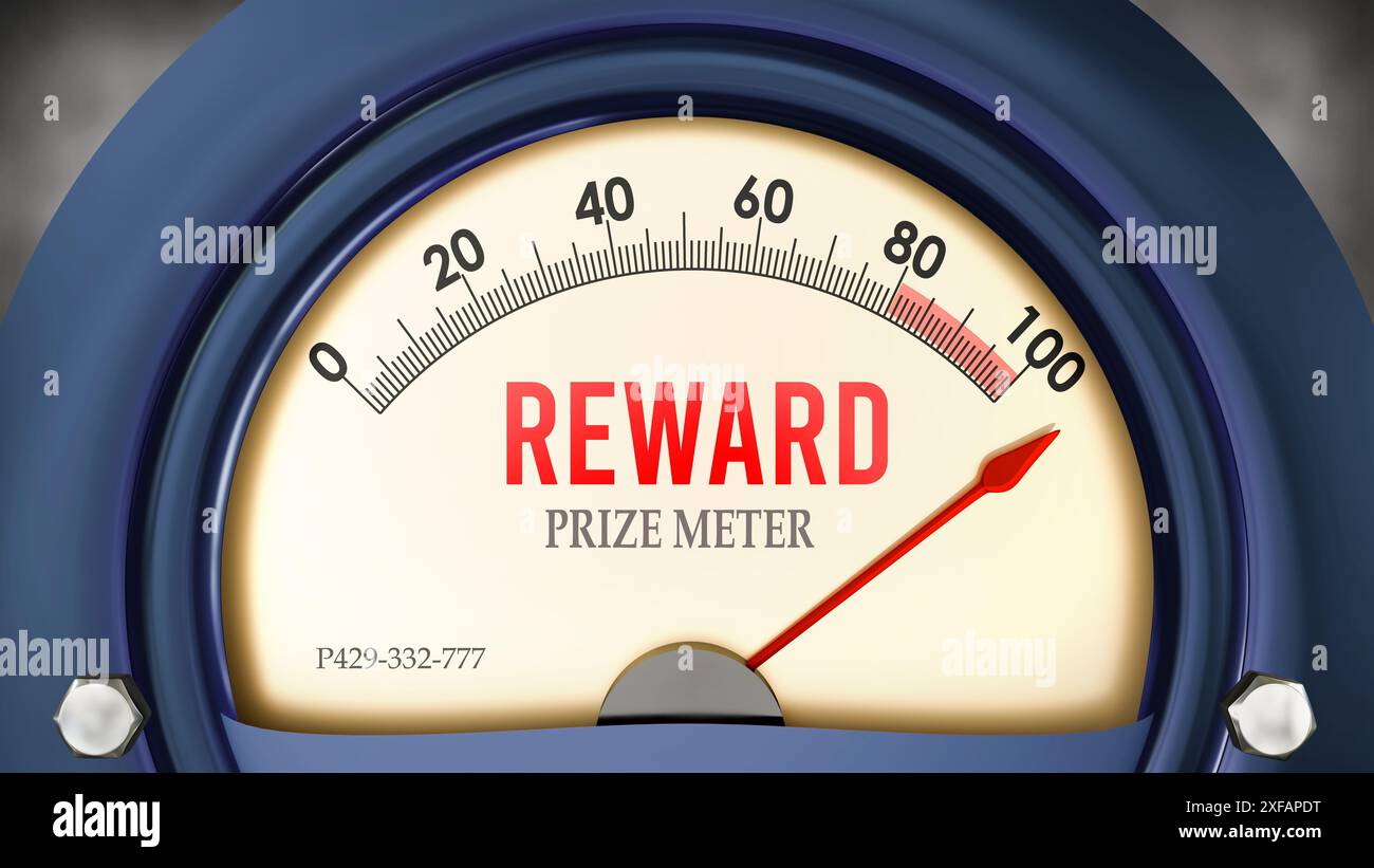 Reward and Prize Meter that is hitting a full scale, showing a very ...