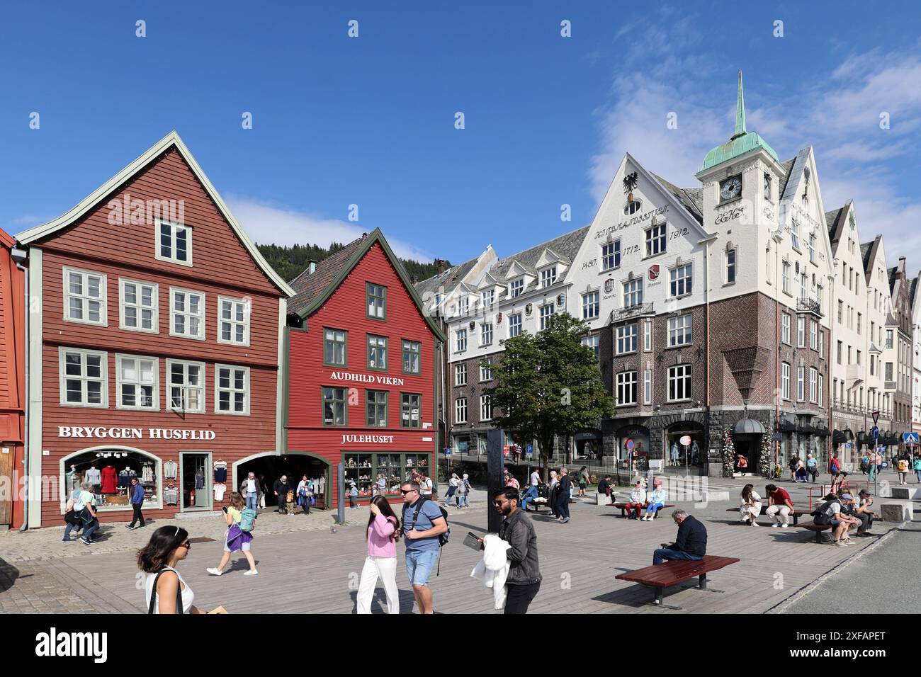 Heritage buildings in the city of Bergen, Norway, Scandinavia Stock ...