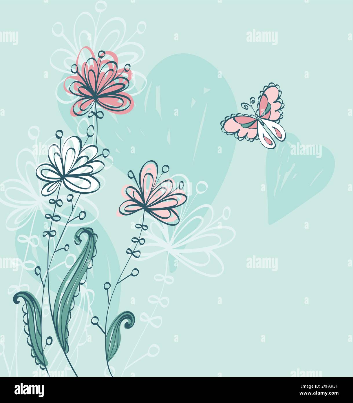 Flowers fantasy. Cute floral background for your text Stock Vector ...