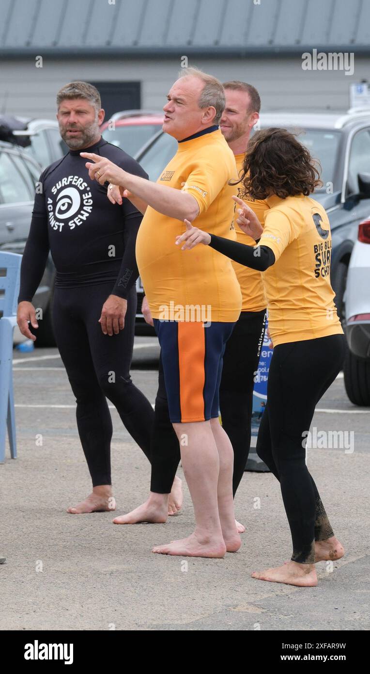 Liberal Democrat leader Sir Ed Davey (centre) during a visit to Big ...