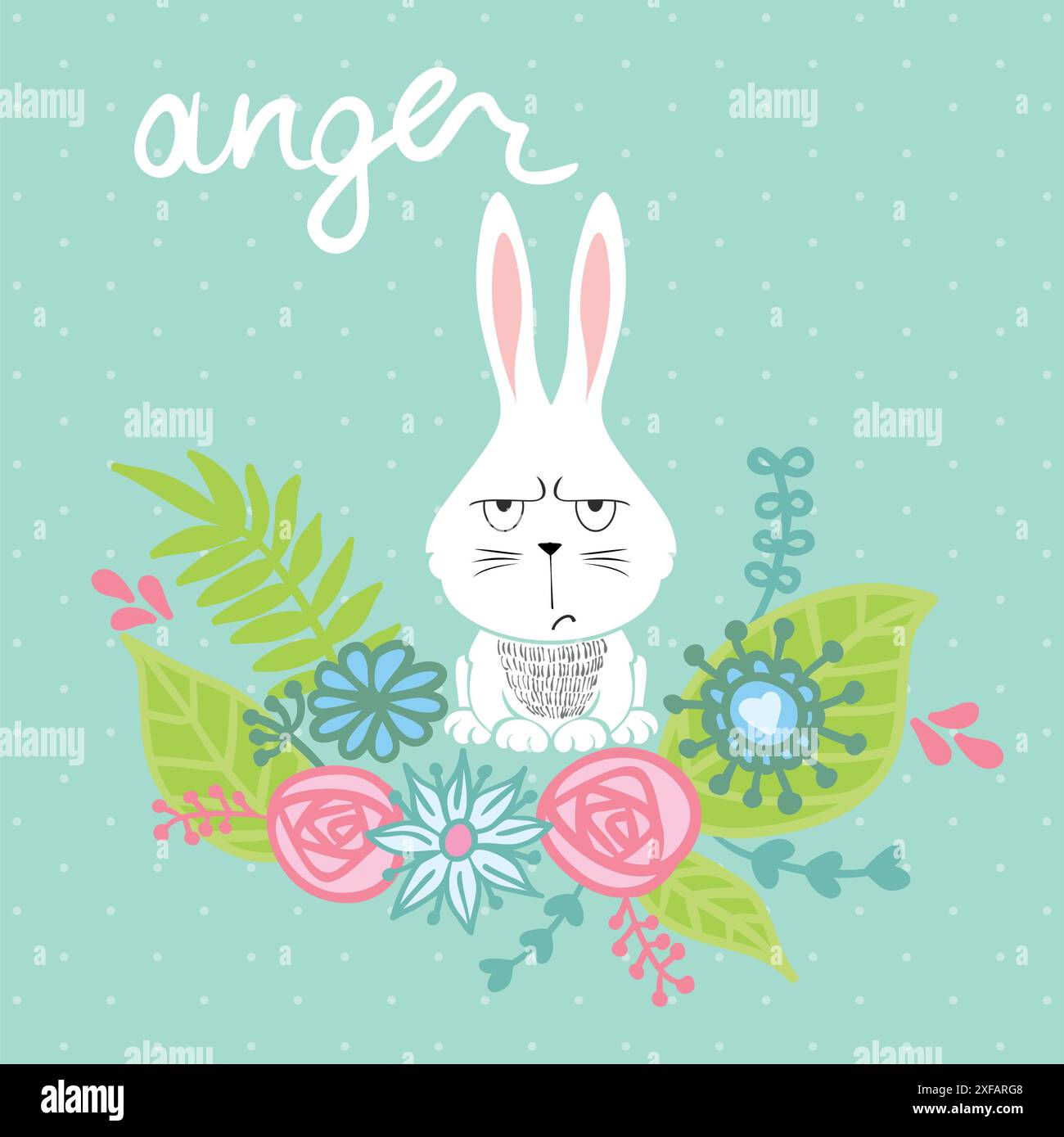 Anger. Vector illustration of a cartoon bunny Stock Vector Image & Art ...