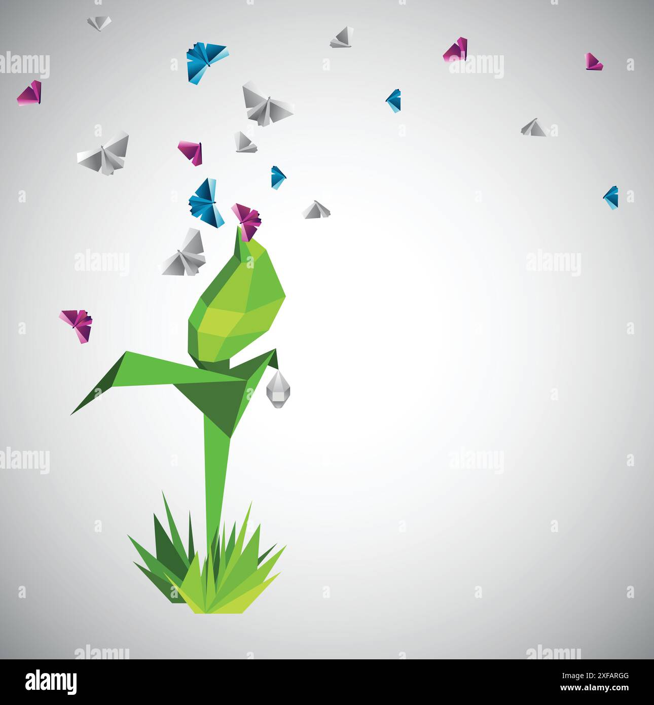 Green leaf origami butterfly hi-res stock photography and images - Alamy