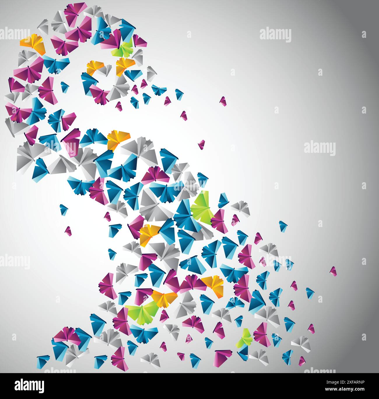 Origami abstract background. Paper butterfly in the sky Stock Vector ...