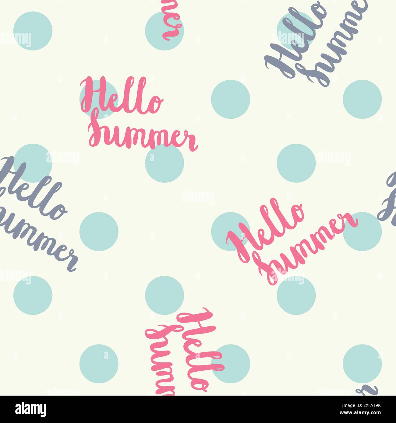Hello summer. Seamless pattern with text in vector Stock Vector Image ...