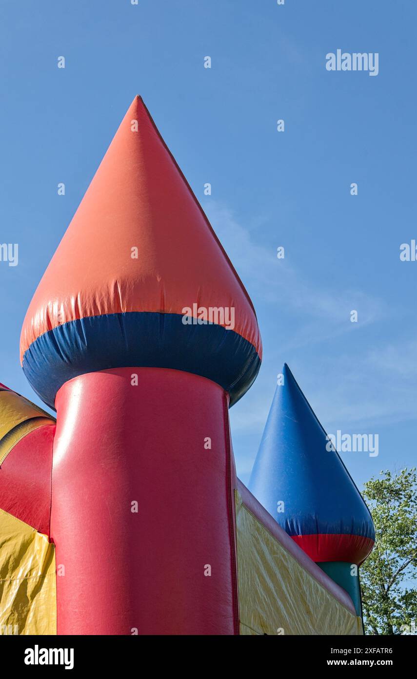 bouncy castle children's toy (bounce house for kids) close up detail ...
