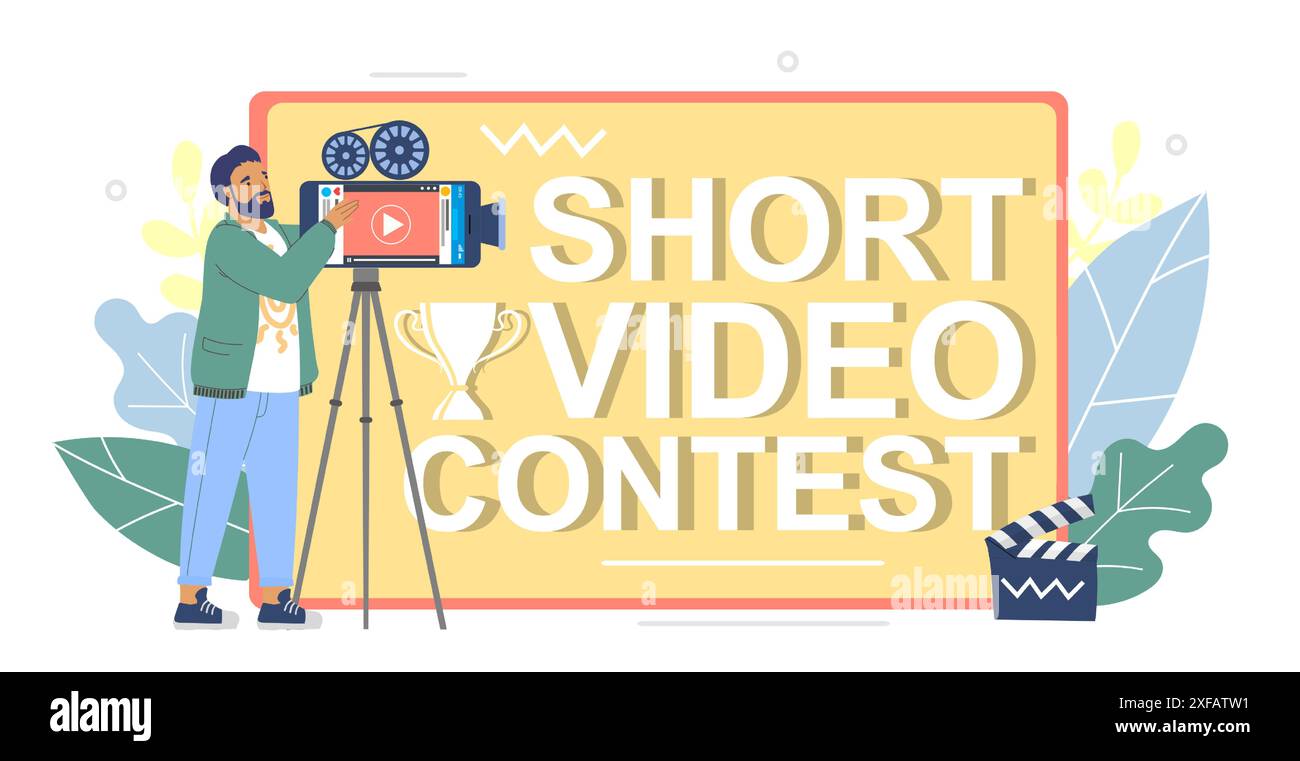 Mobile phone short video contest vector illustration Stock Vector Image ...