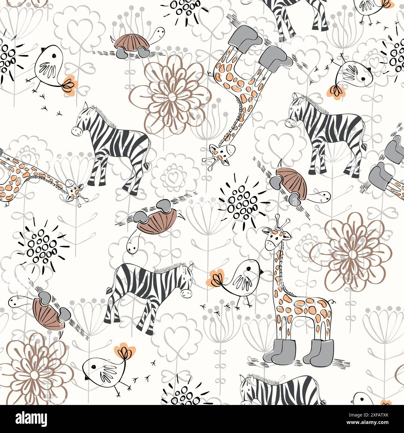 Sweet babies doodle seamless pattern. Babies background Stock Vector ...