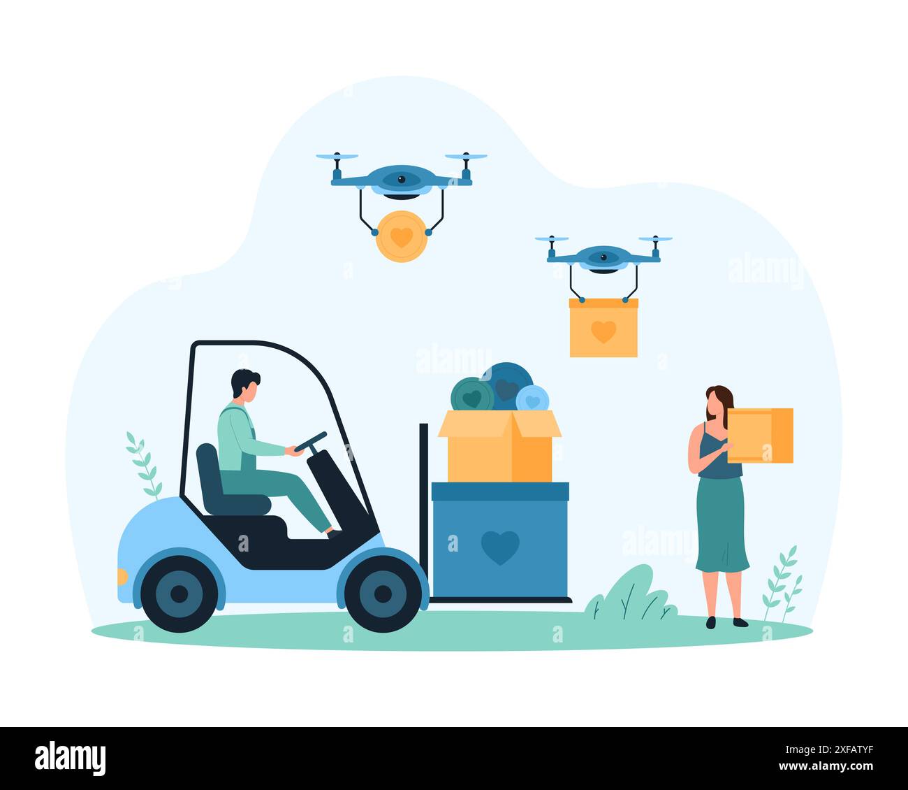 Delivery of donations and humanitarian aid, logistic for volunteers ...