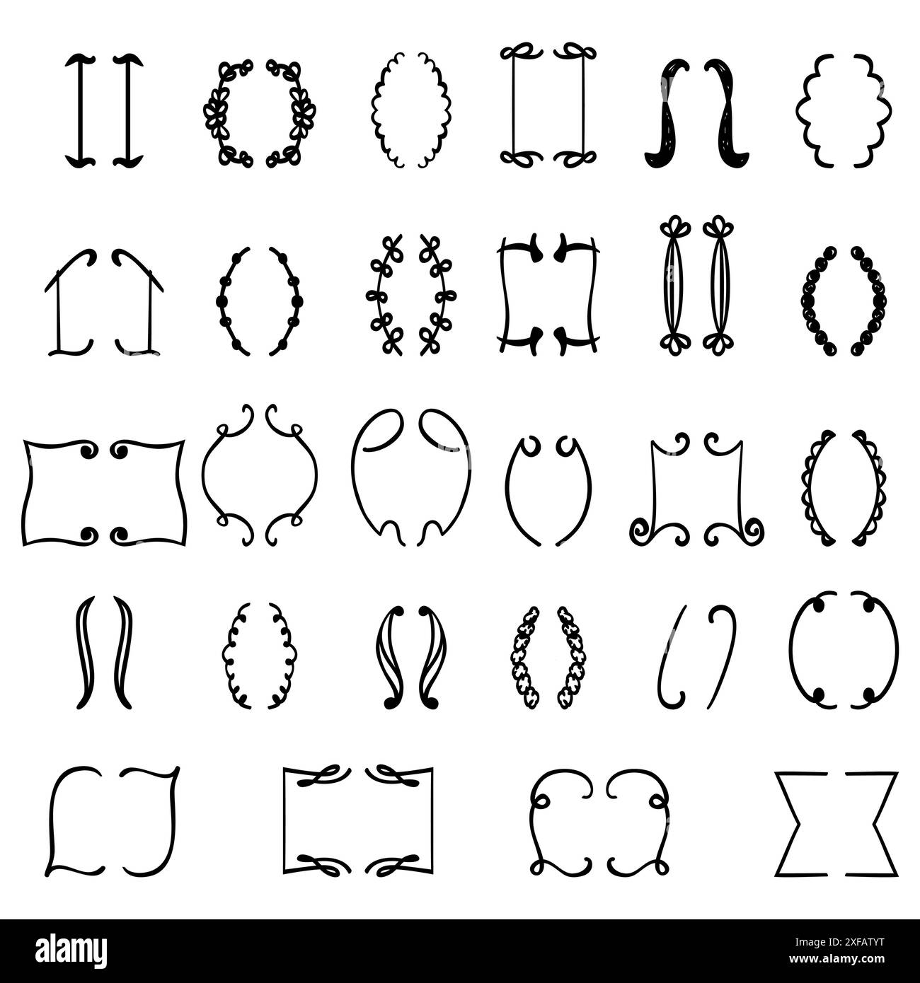 Set of braces. Vector hand drawn illustration Stock Vector Image & Art ...