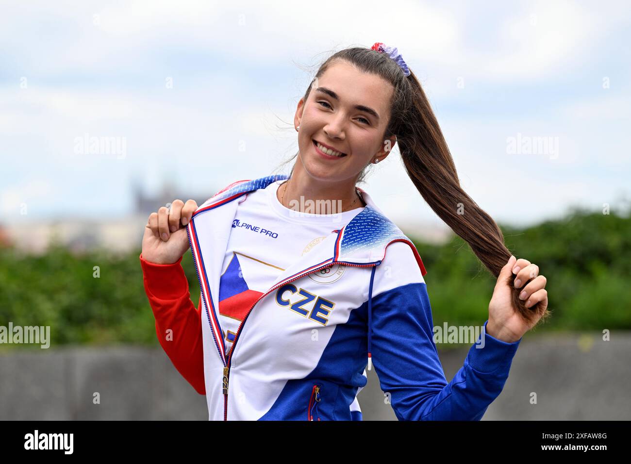 Czech archer Marie Horackova receives the Olympic national clothing ...