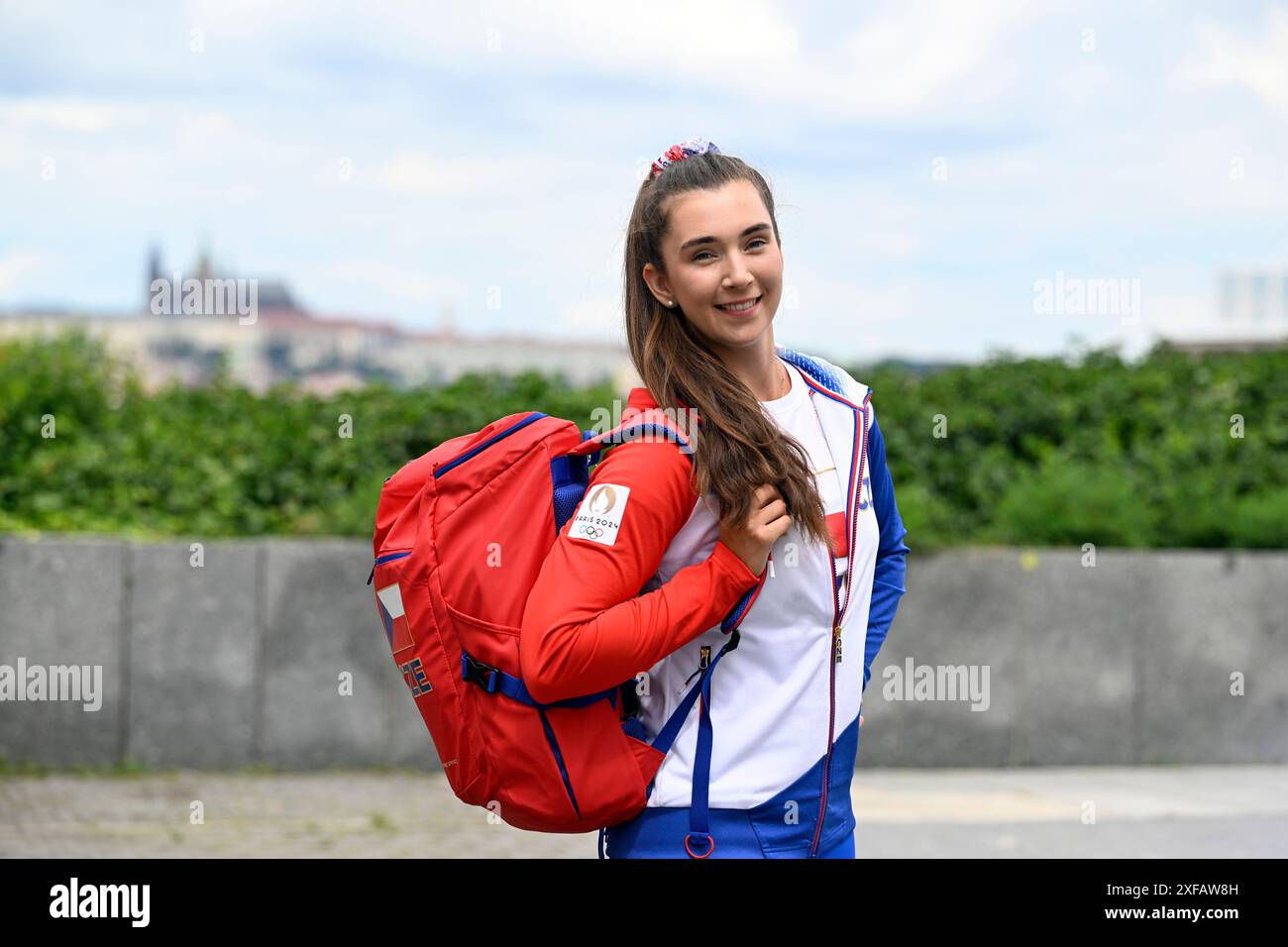 Czech archer Marie Horackova receives the Olympic national clothing ...