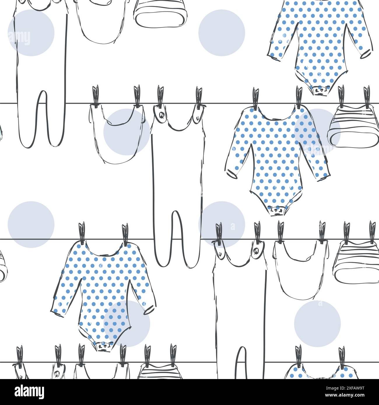 Cute hand drawn illustration of baby clothes Stock Vector Image & Art ...