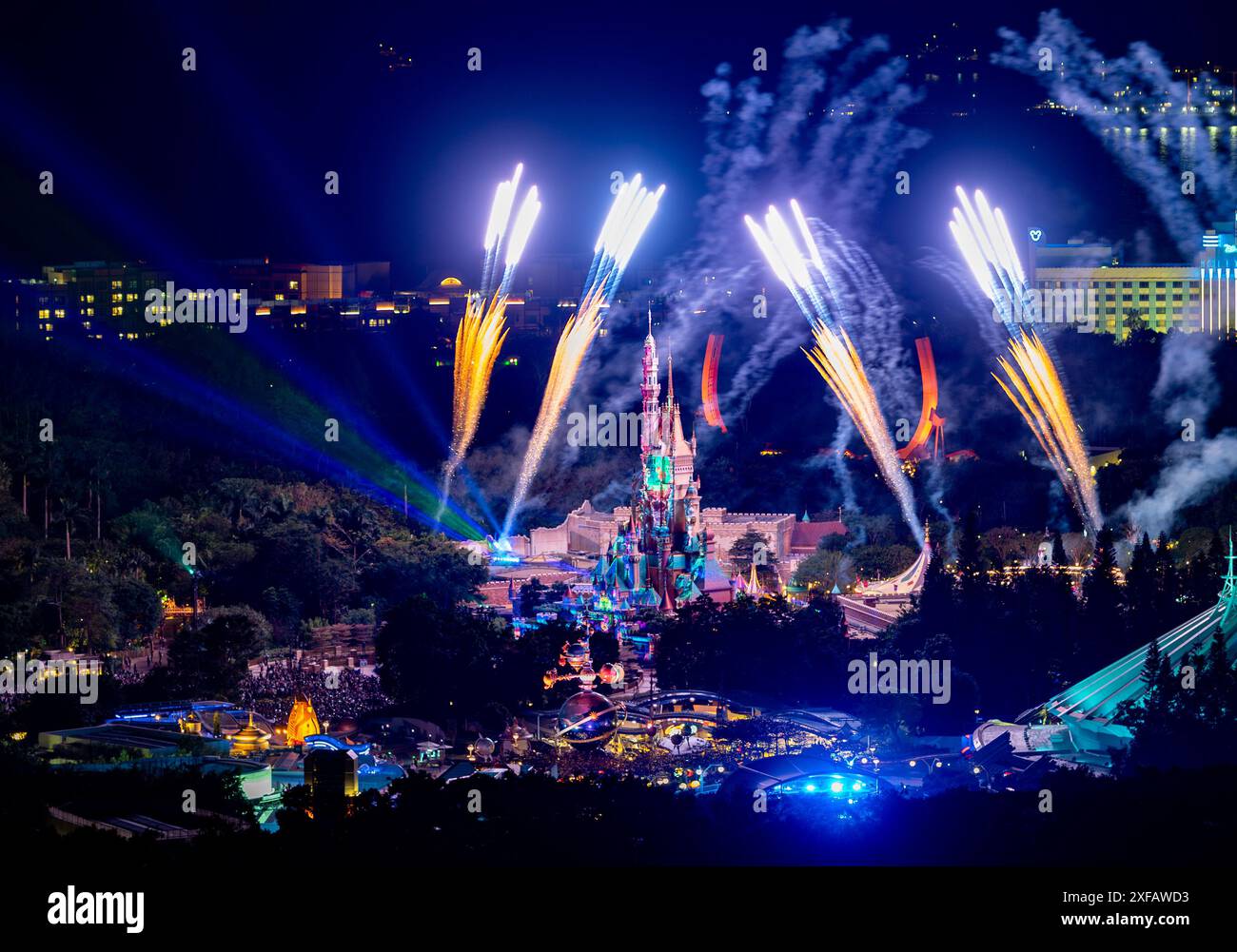 Hong Kong Disney fireworks Stock Photo - Alamy