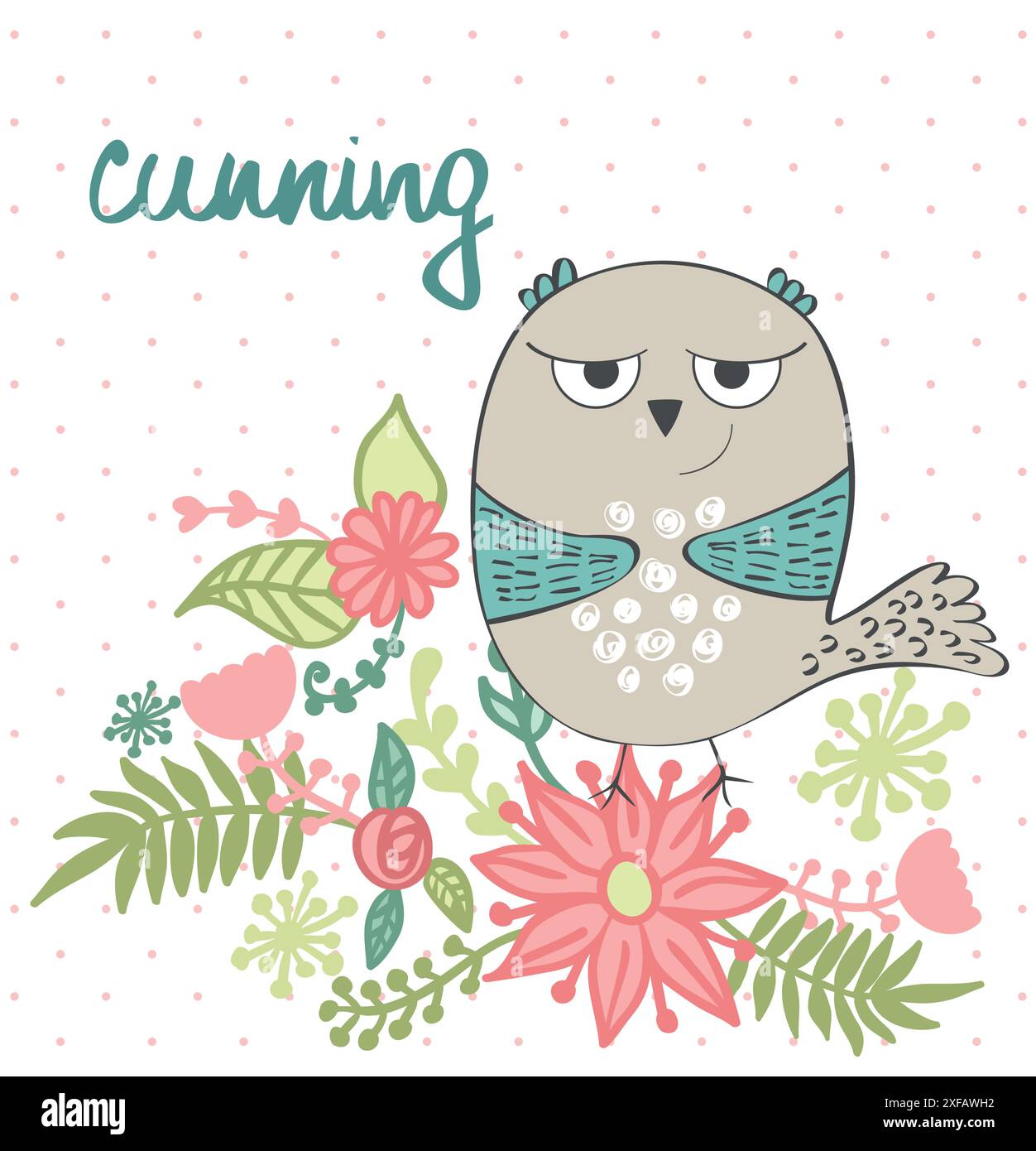 vector illustration of a cartoon owl. Cunning Stock Vector Image & Art ...