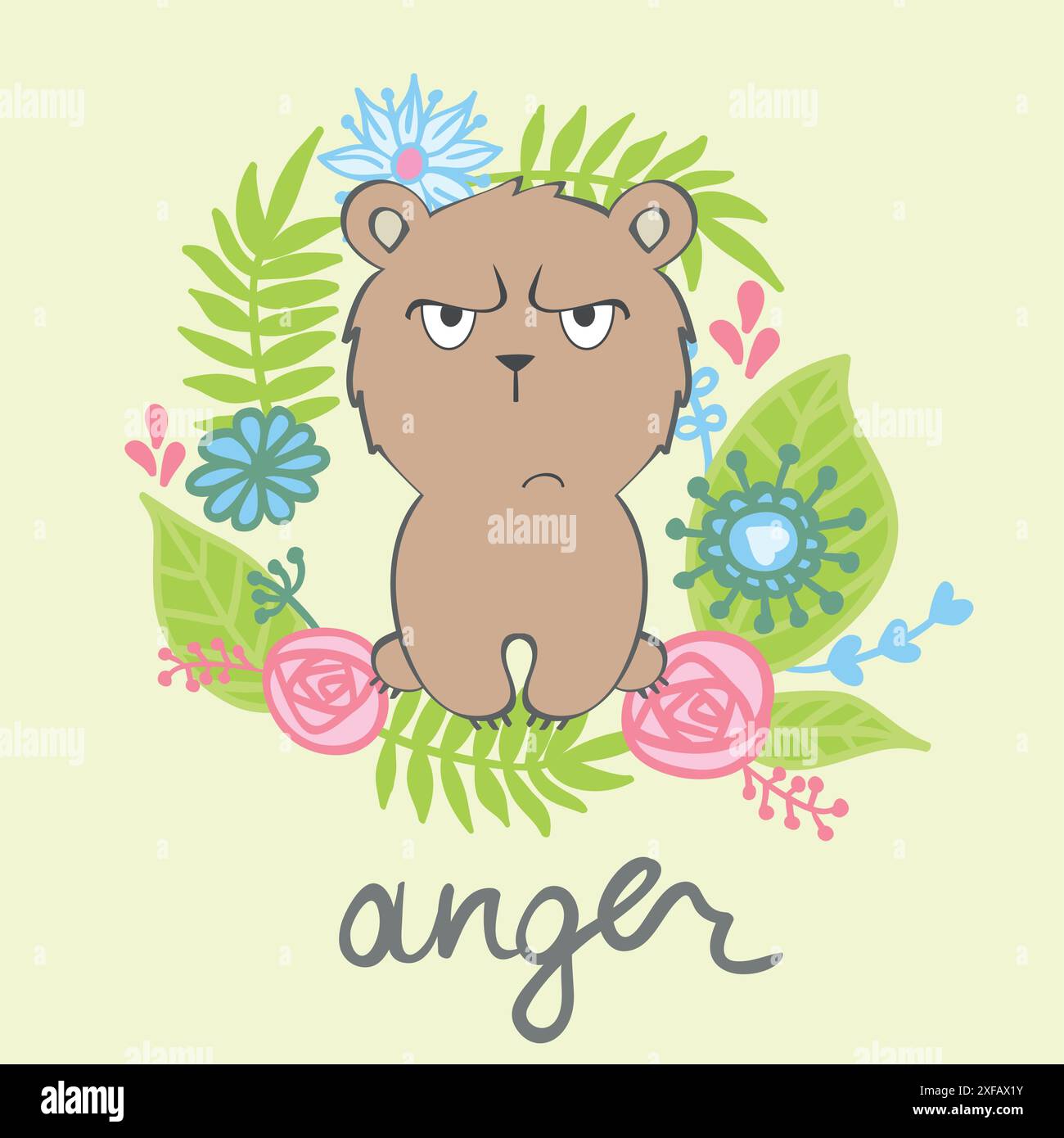 Anger. Vector illustration of a cartoon bear Stock Vector Image & Art ...