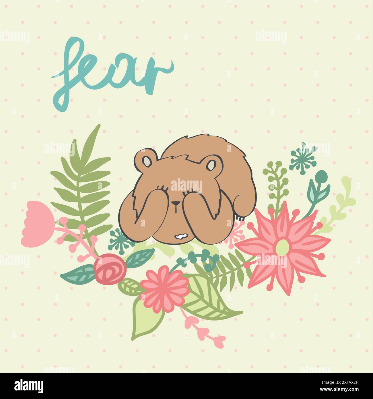 Fear. Vector illustration of a cartoon bear Stock Vector Image & Art ...