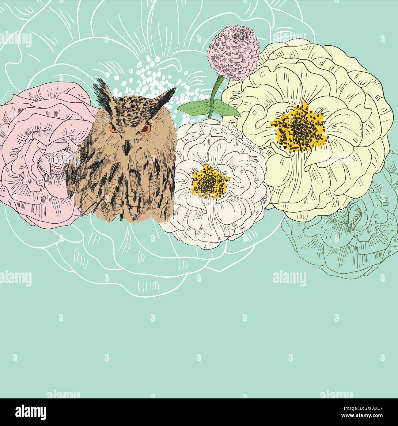 Flower head of a peony Stock Vector Images - Alamy