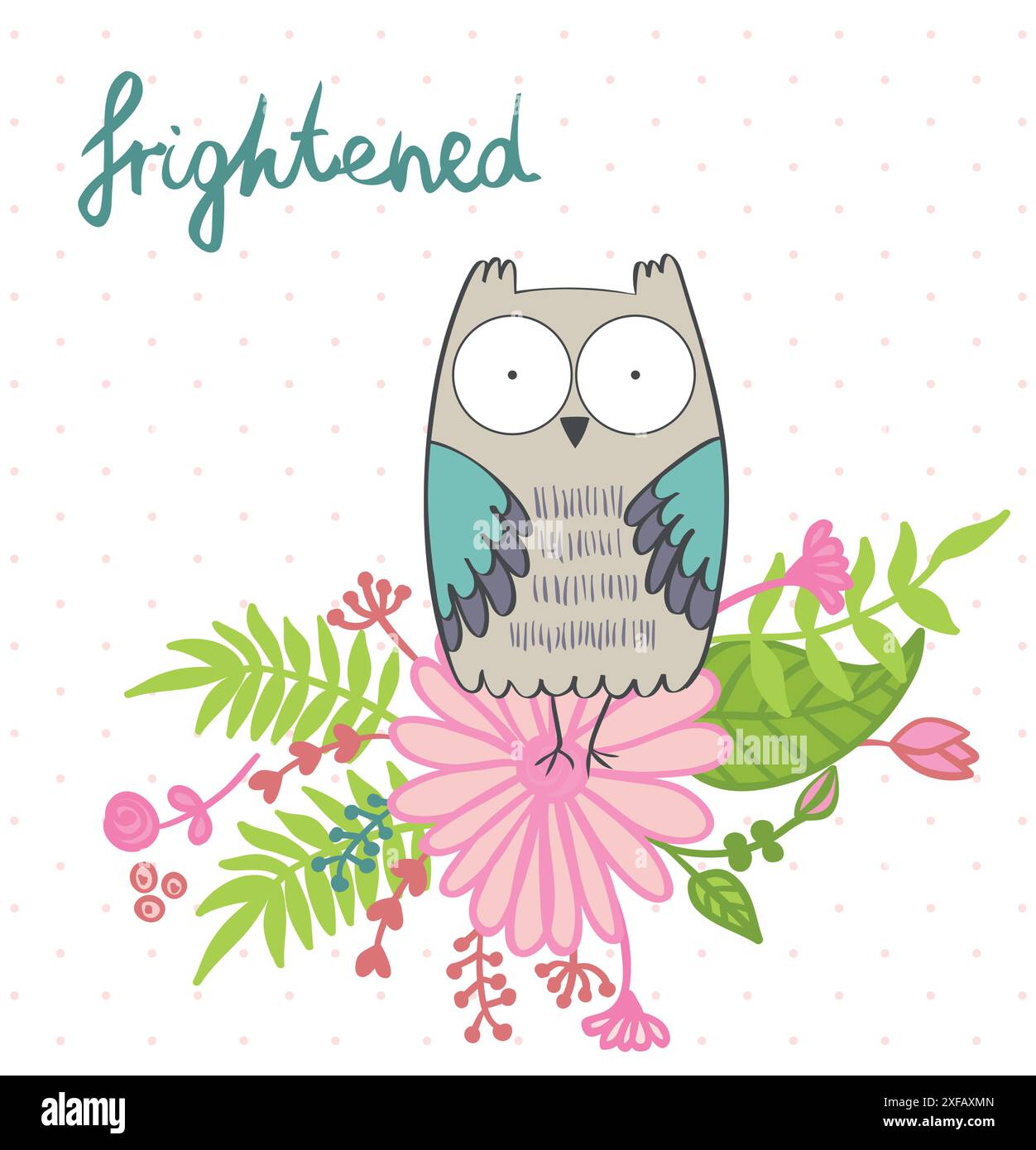 vector illustration of a cartoon owl. Fright Stock Vector Image & Art ...