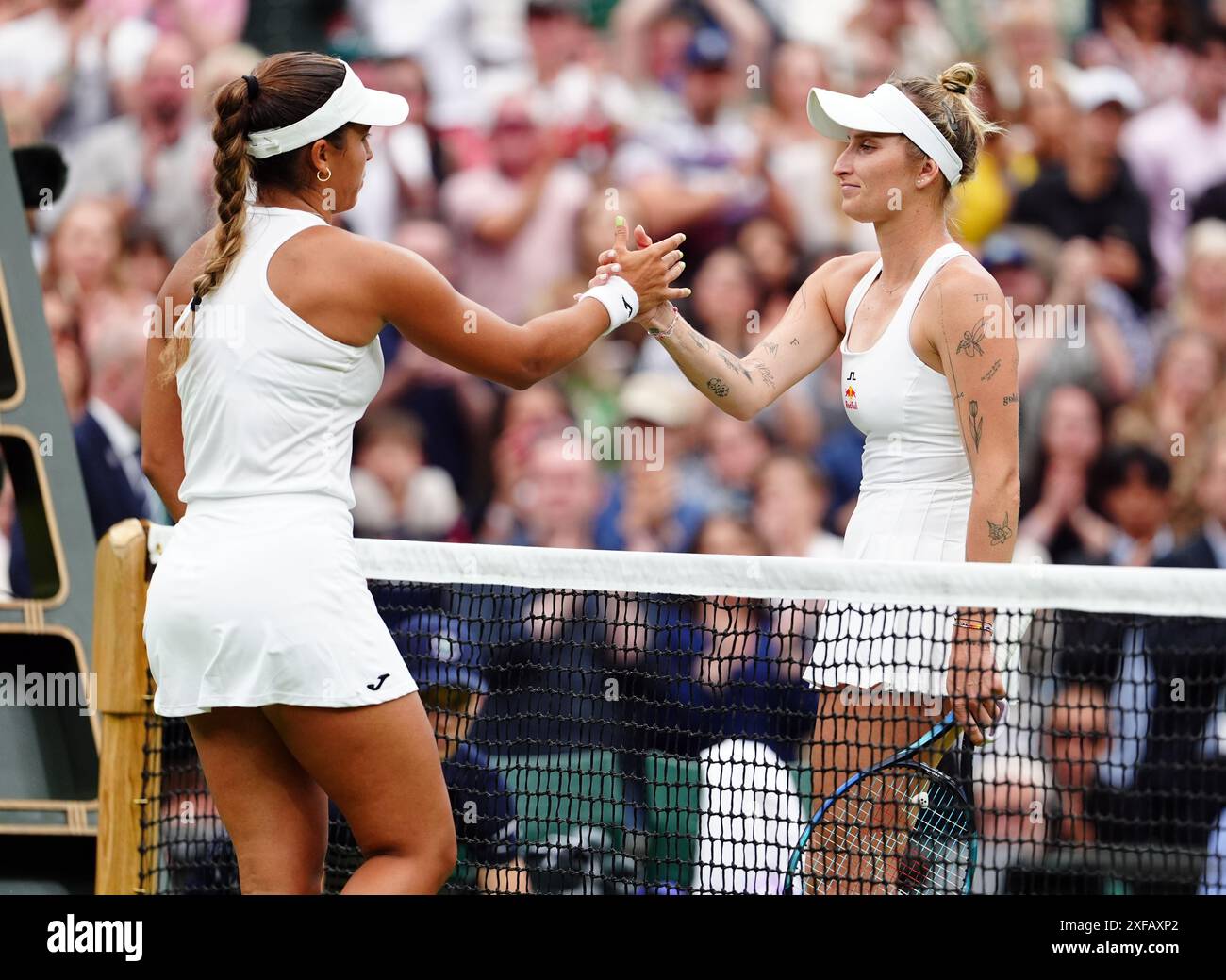Jessica Bouzas Maneiro celebrates following her victory over Marketa ...