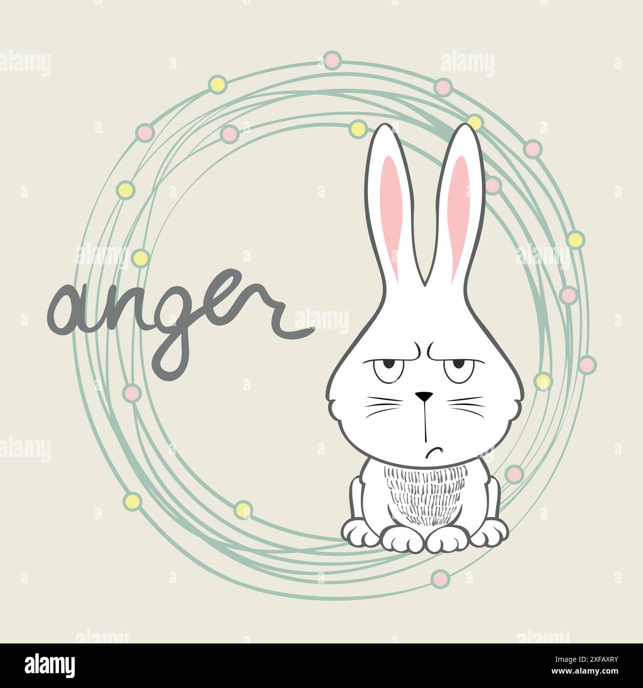 Anger. Vector illustration of a cartoon bunny Stock Vector Image & Art ...