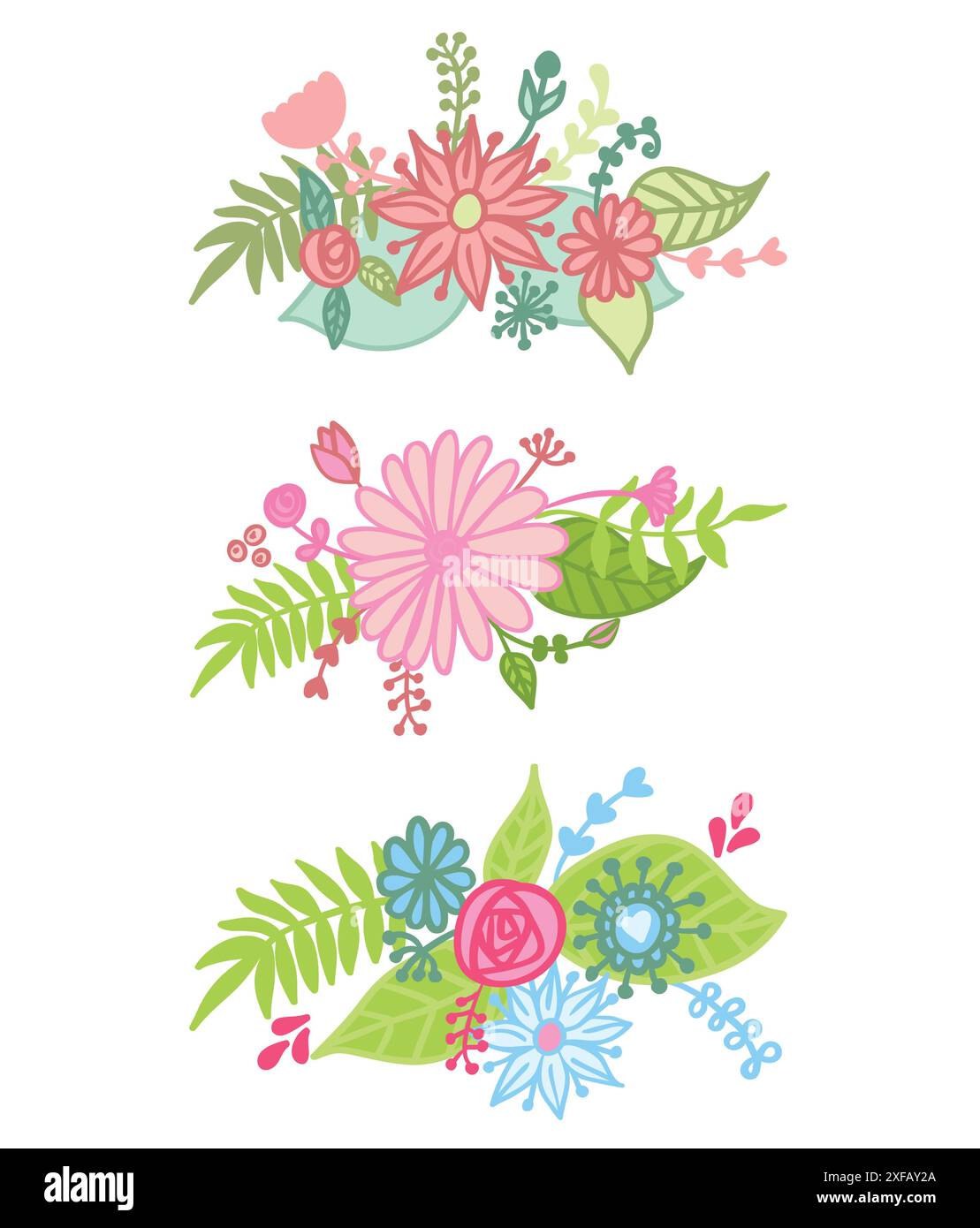 Group of bouquets Stock Vector Images - Alamy