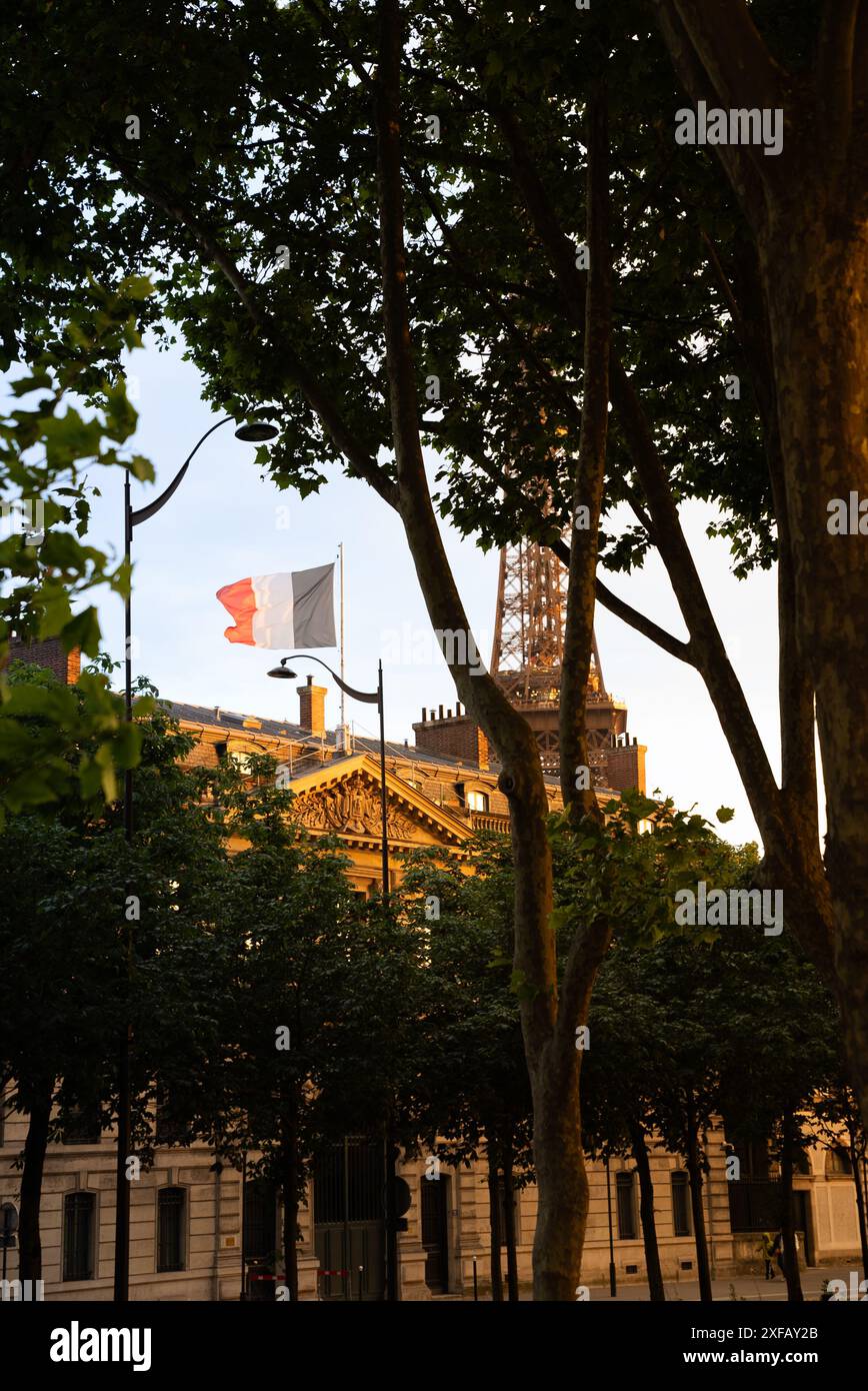 French Flag, Eiffel Tower Paris Stock Photo - Alamy