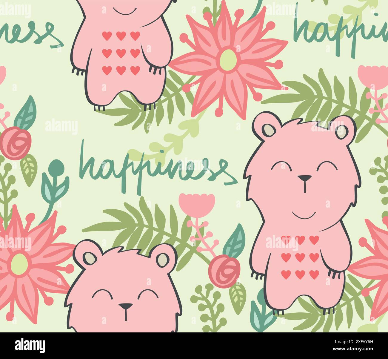 vector illustration of a cartoon happy bear Stock Vector Image & Art ...