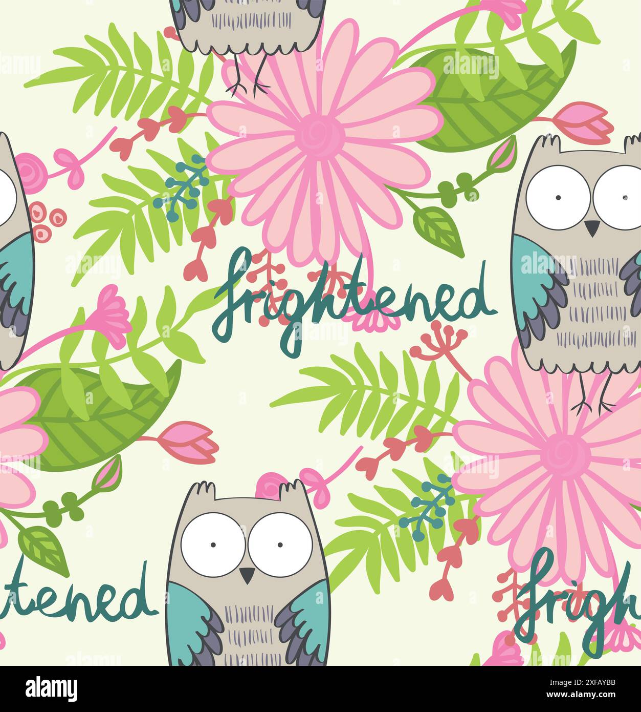 vector illustration of a cartoon owl. Fright Stock Vector Image & Art ...