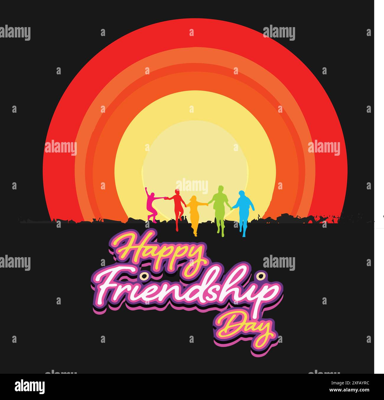 Happy Friendship Day background design, poster, banner, gift. Vector ...
