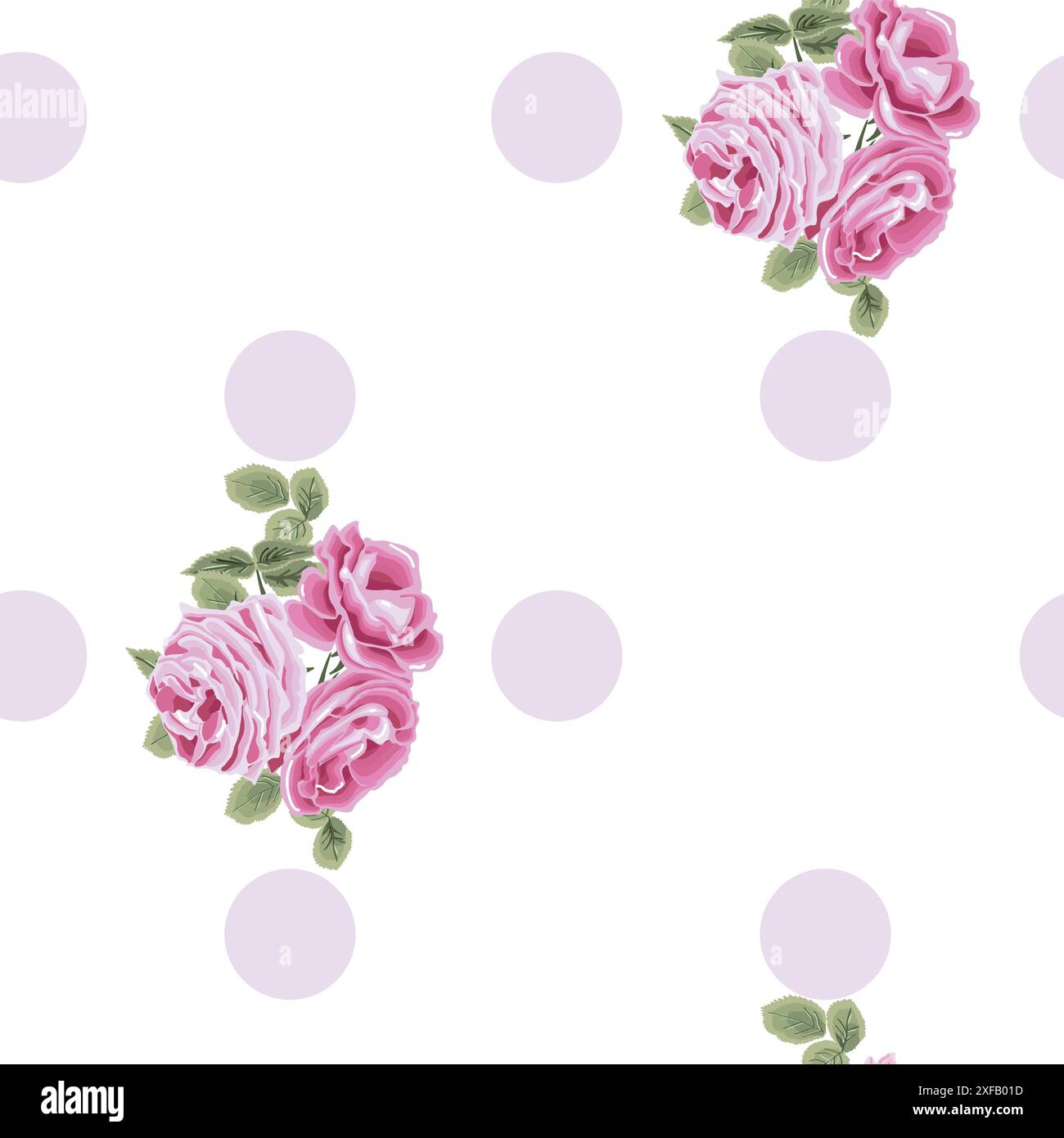 Seamless floral pattern with roses on white background. Vector ...