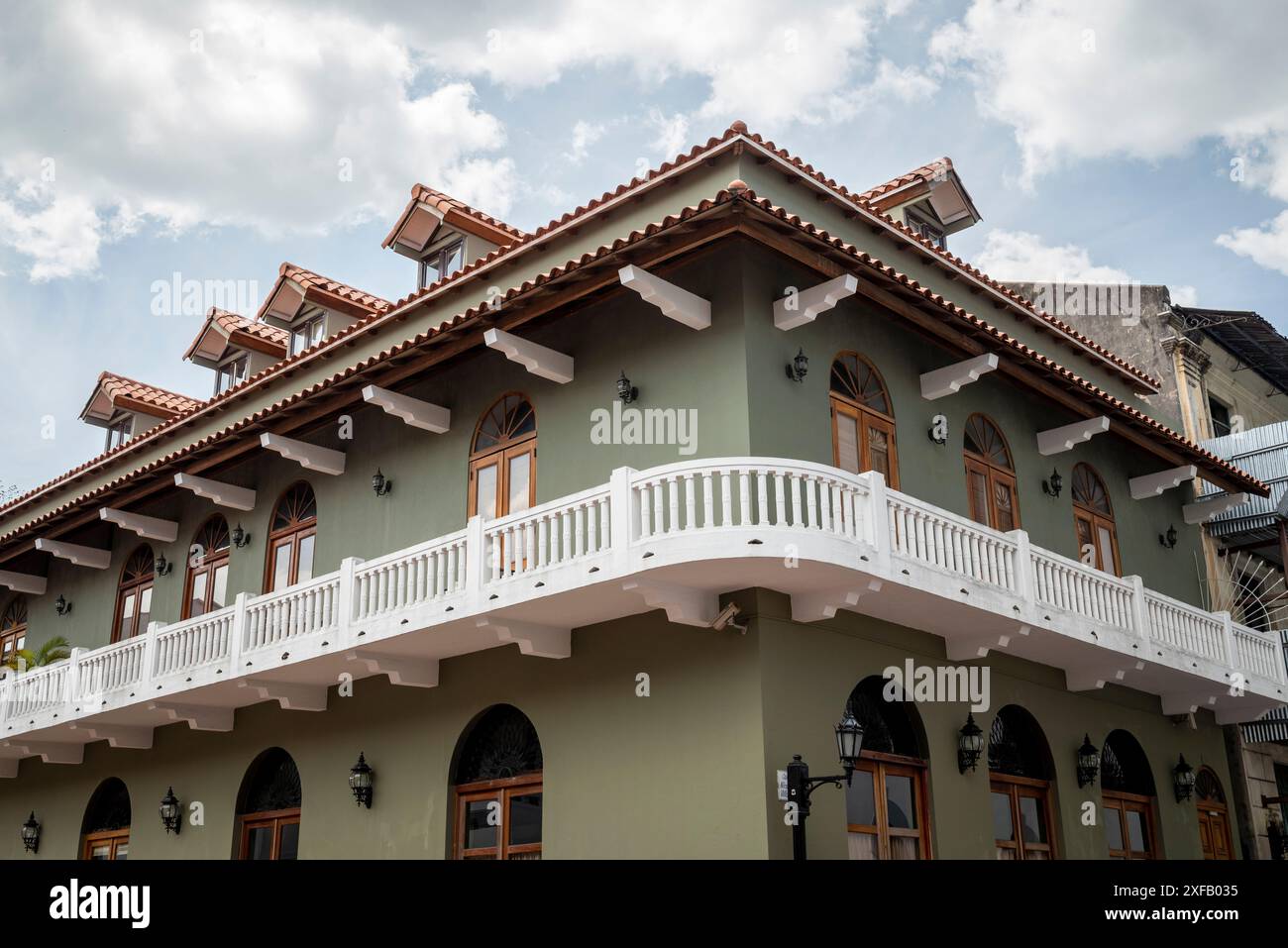 Old colonial building, Casco Viejo, the old city centre, Panama City ...