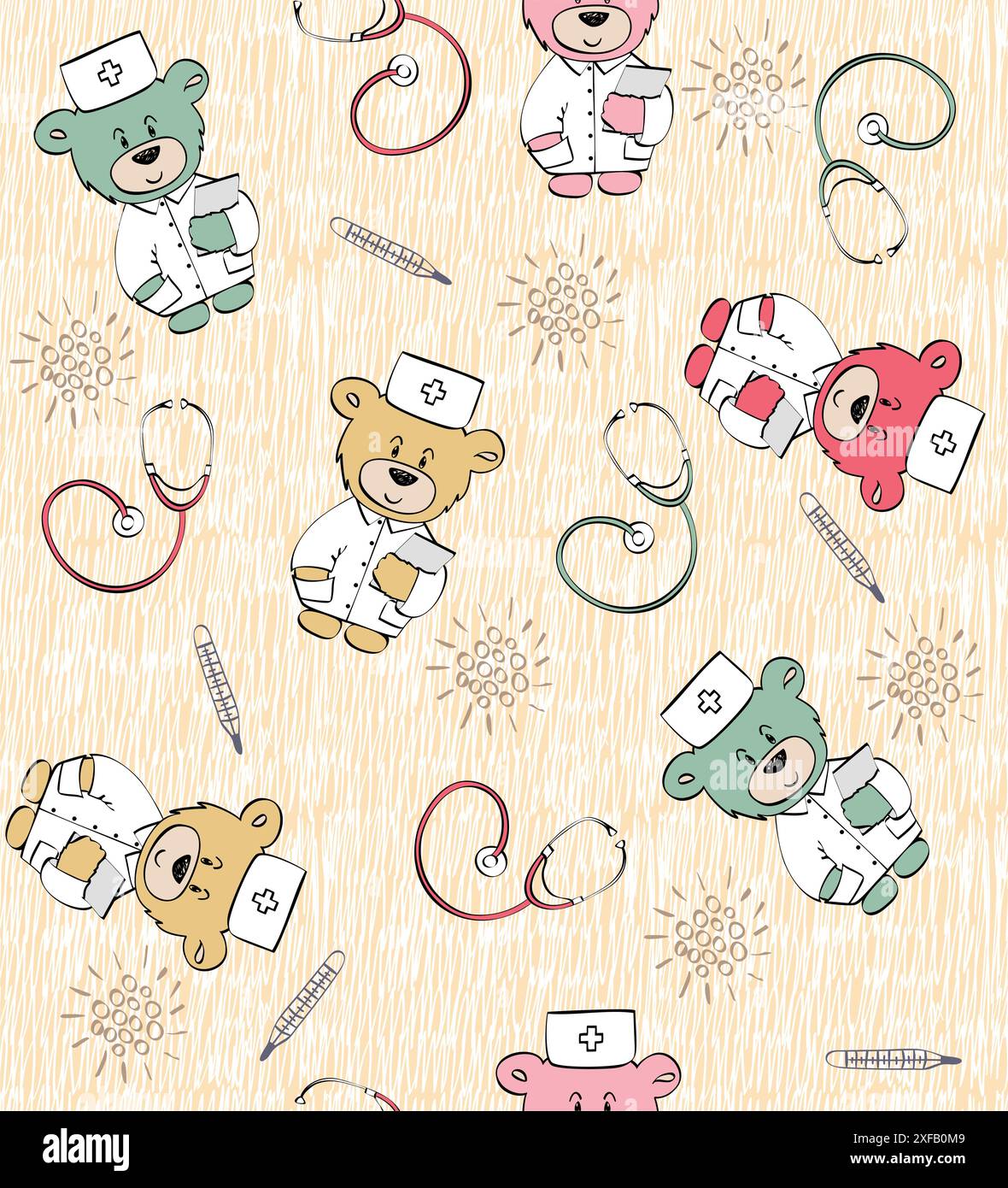 Nurse with teddy bear Stock Vector Images - Alamy