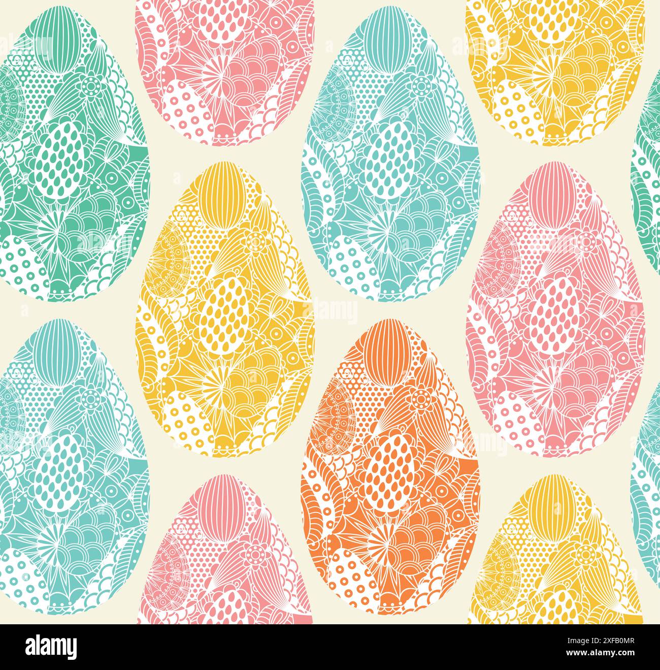 Zentangle easter eggs for art. Seamless pattern Stock Vector Image ...