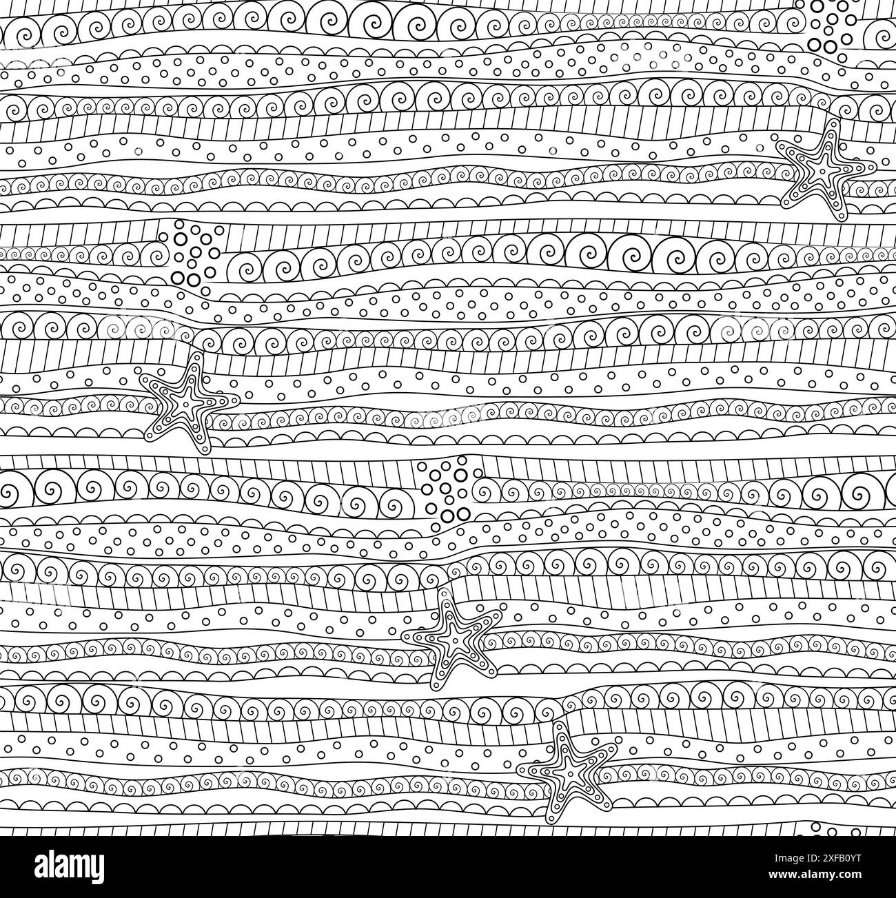 seamless pattern art design for coloring book for adult Stock Vector ...