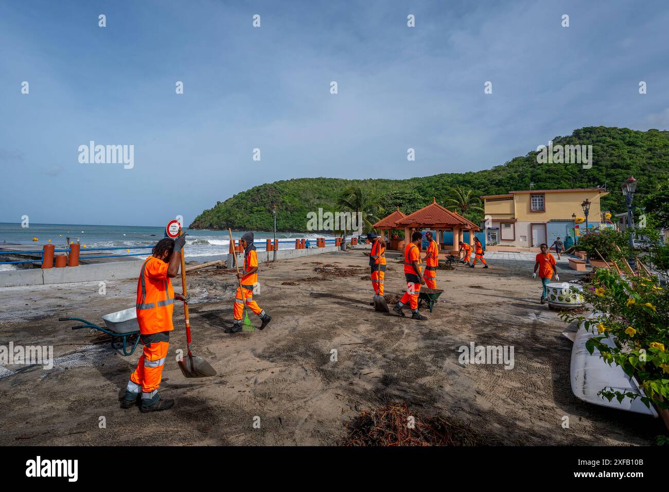 Following the passage of Hurricane Beryl, the coasts of Martinique, and ...