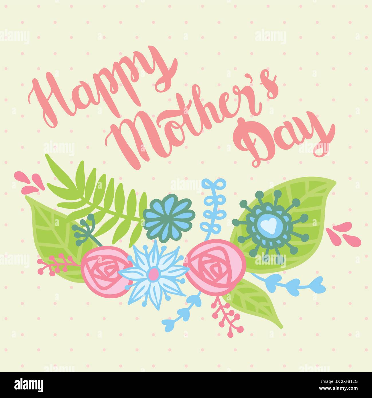 Mothers day girl bouquet Stock Vector Images - Alamy
