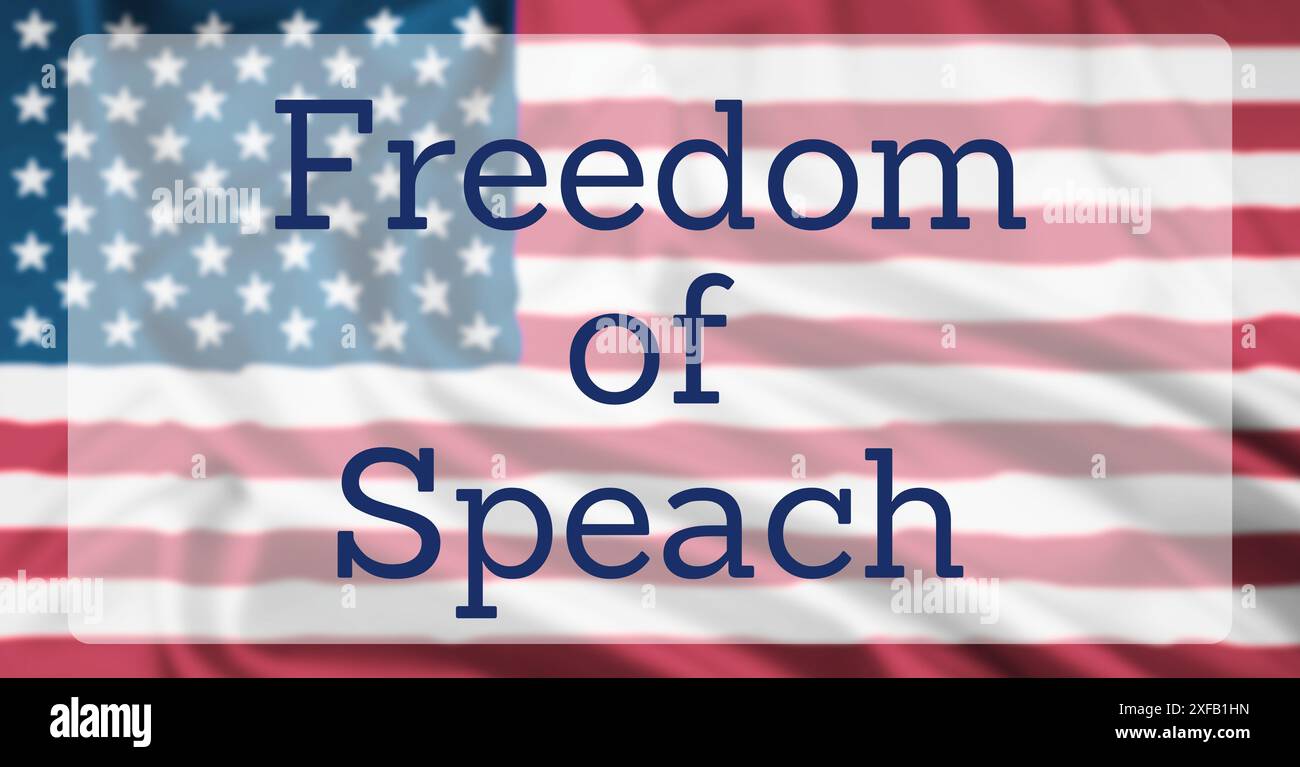 The United States Flag, overlaid with text reading Freedom of Speach ...