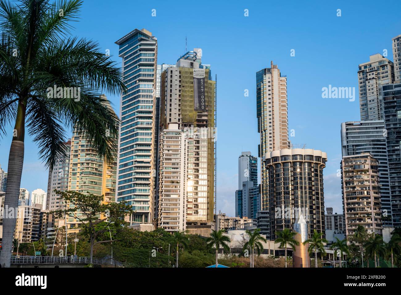 Luxury apartment towers in Punta Paitilla skyscrapers of modern Panama ...