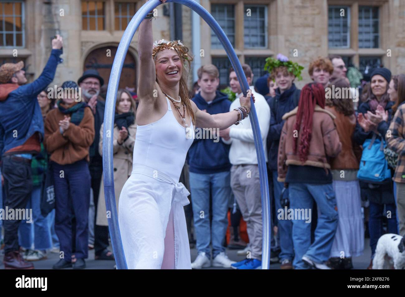 Ariel Dempsey displays her skills dancing using a Cyr Wheel, Mayday, on ...