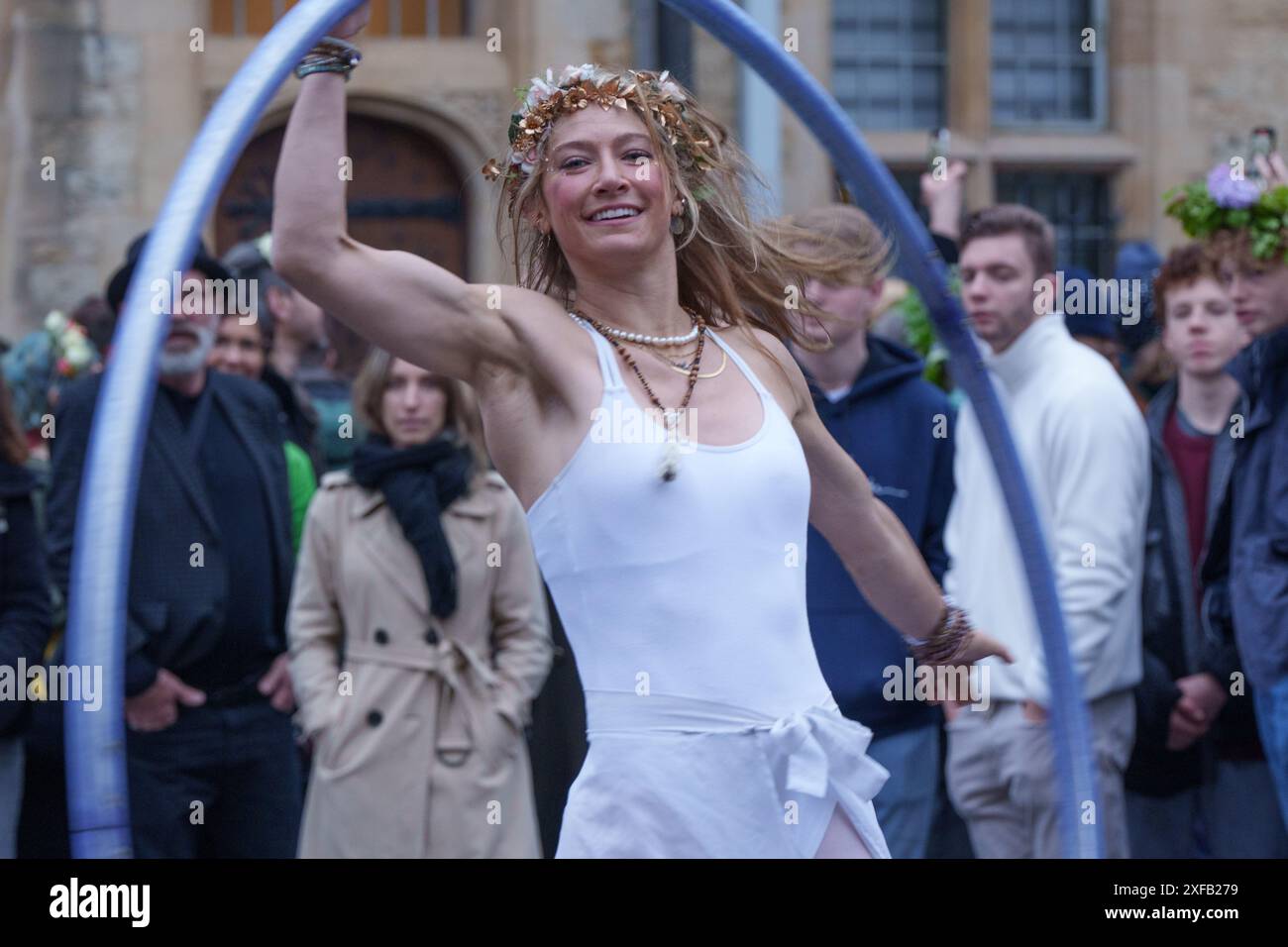 Ariel Dempsey displays her skills dancing using a Cyr Wheel, Mayday, on ...