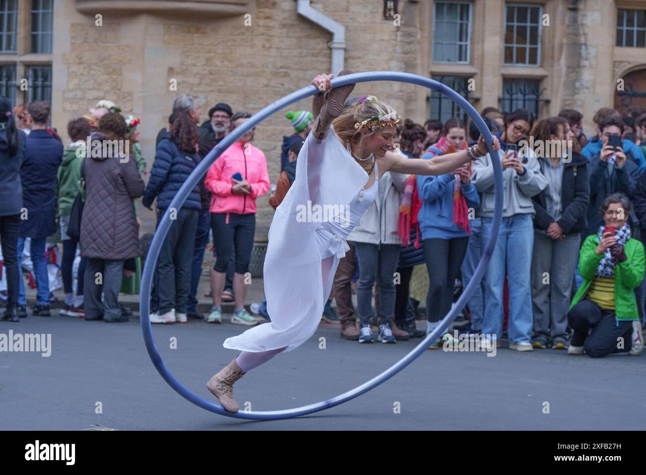 Ariel Dempsey displays her skills dancing using a Cyr Wheel, Mayday, on ...
