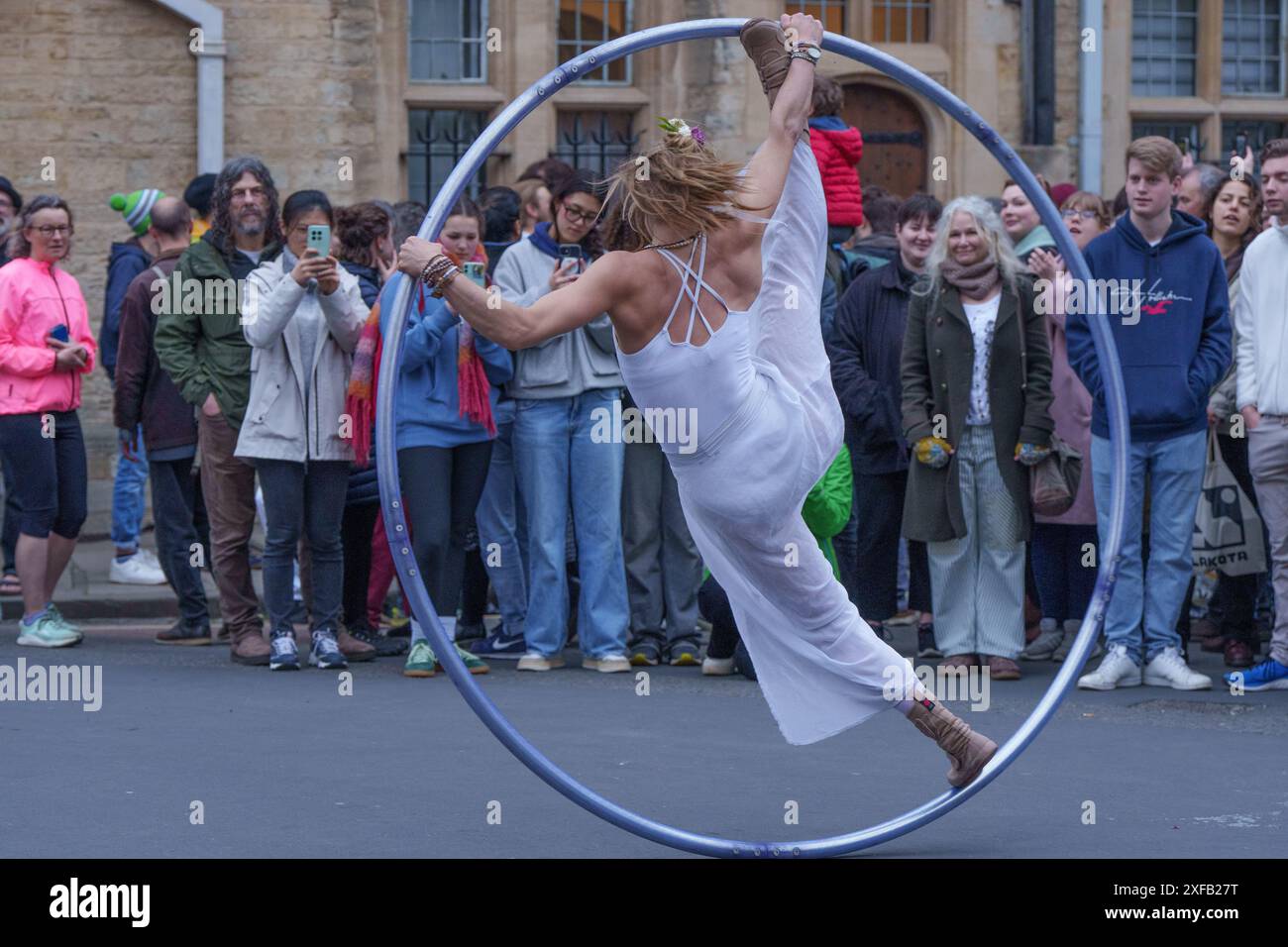 Ariel Dempsey displays her skills dancing using a Cyr Wheel, Mayday, on ...
