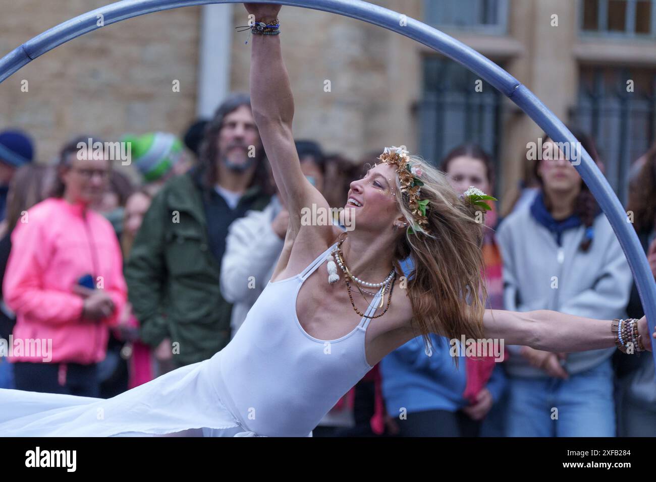 Ariel Dempsey displays her skills dancing using a Cyr Wheel, Mayday, on ...