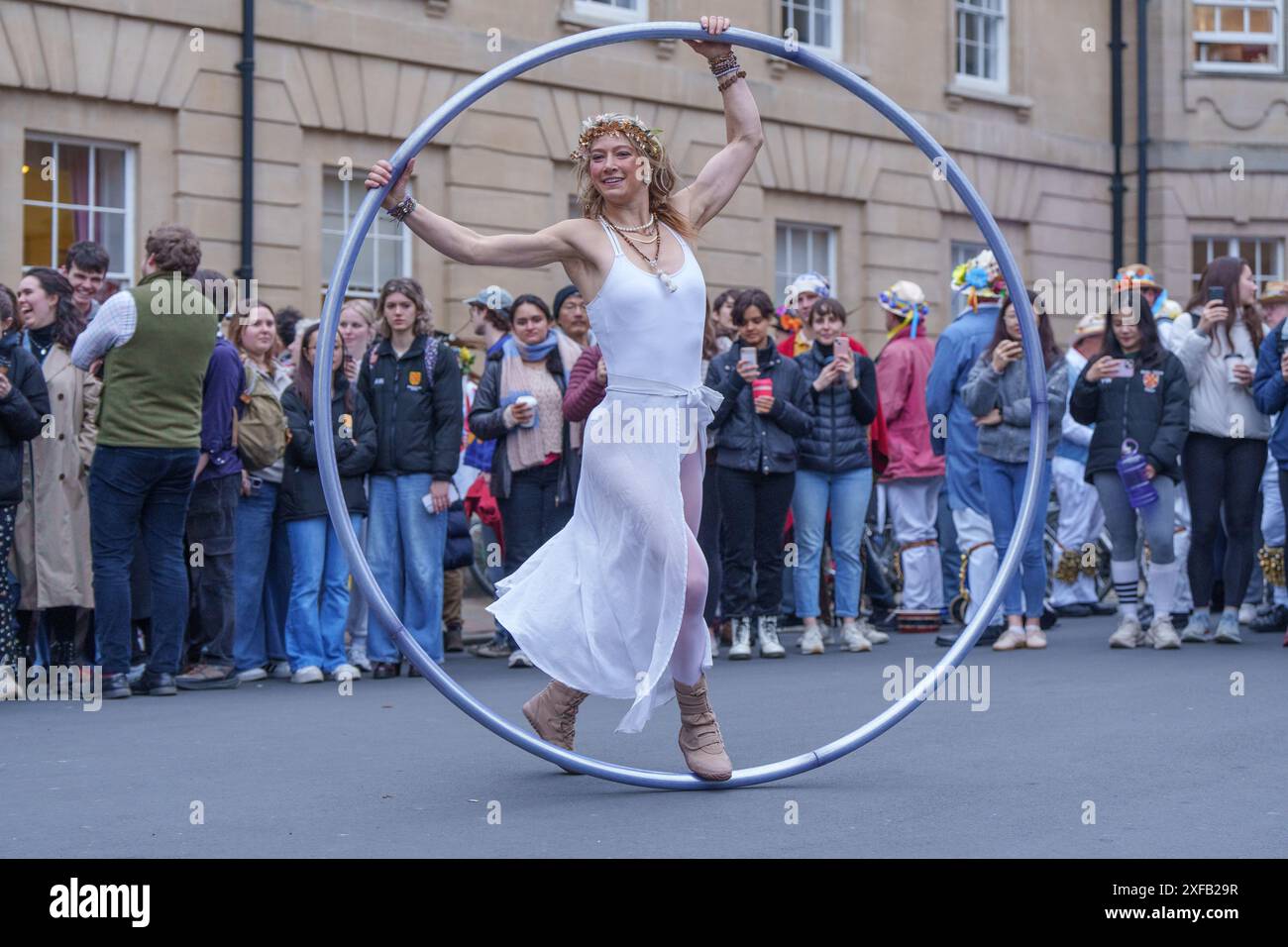 Ariel Dempsey displays her skills dancing using a Cyr Wheel, Mayday, on ...