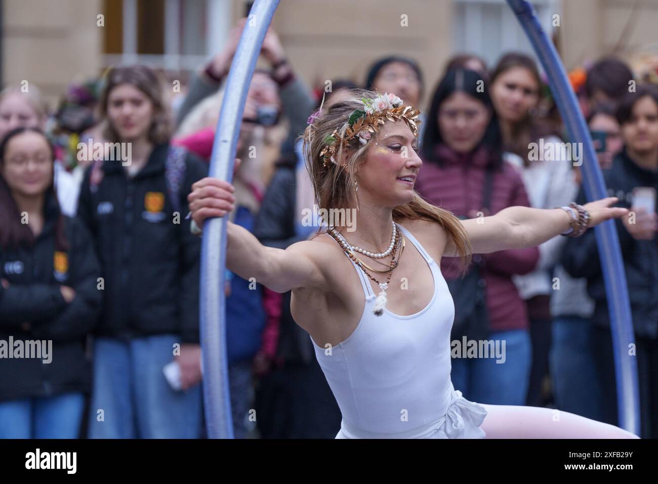 Ariel Dempsey displays her skills dancing using a Cyr Wheel, Mayday, on ...