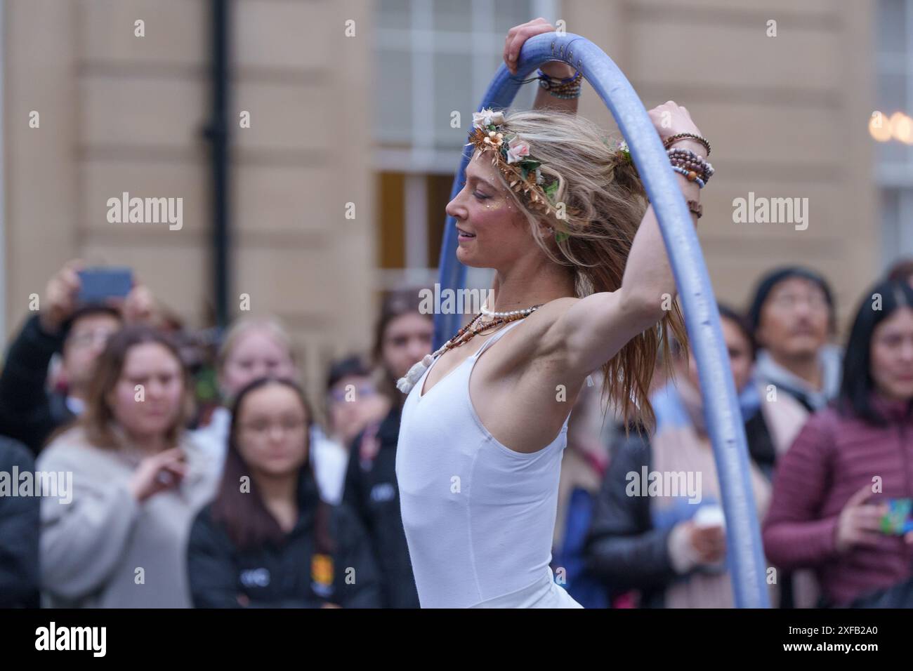 Ariel Dempsey displays her skills dancing using a Cyr Wheel, Mayday, on ...