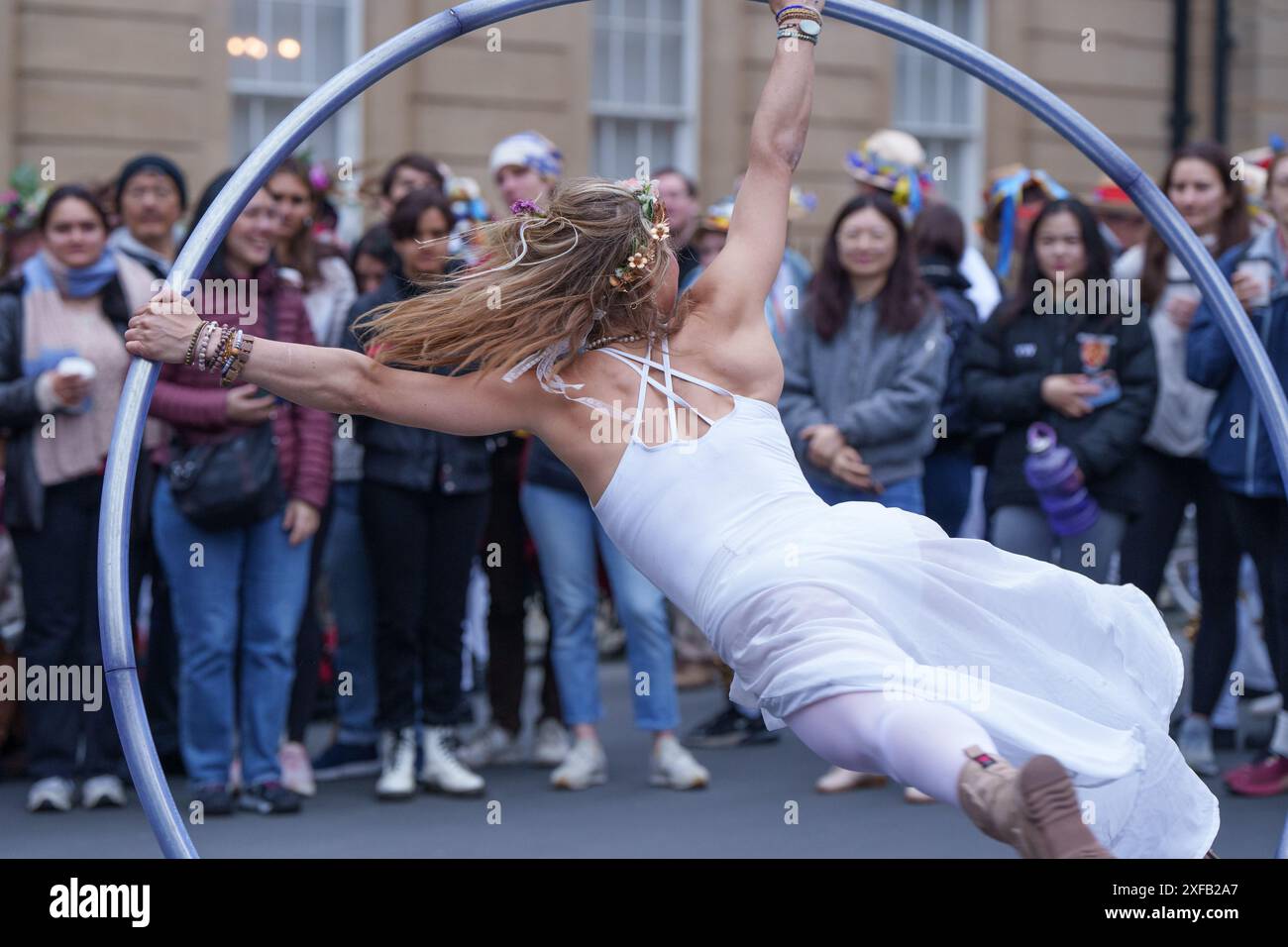 Ariel Dempsey displays her skills dancing using a Cyr Wheel, Mayday, on ...