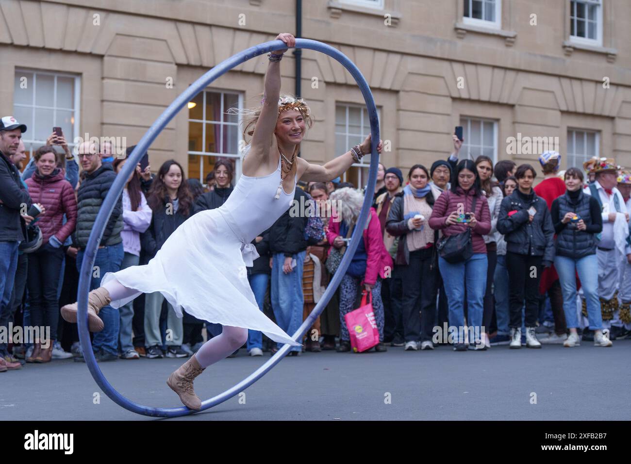 Ariel Dempsey displays her skills dancing using a Cyr Wheel, Mayday, on ...
