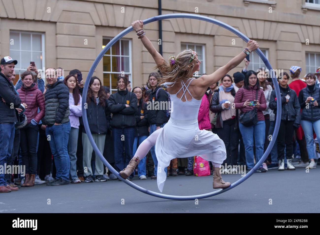 Ariel Dempsey displays her skills dancing using a Cyr Wheel, Mayday, on ...